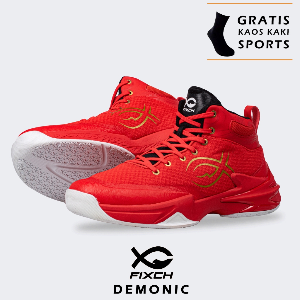 Jual Sepatu Olahraga Voli Fixch Demonic Dragon Red Sepatu Volley Volly ...
