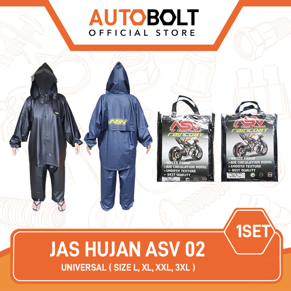 Jual Jas Hujan Merk ASV 02 X XL XXL XXL Setelan Baju Celana Kantung ...