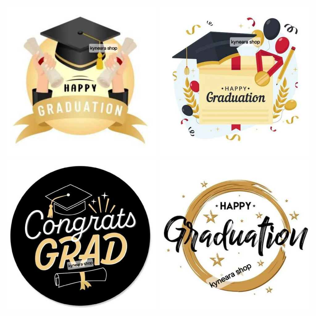 Jual (isi 4pcs) topper happy graduation / topper wisuda untuk buket ...