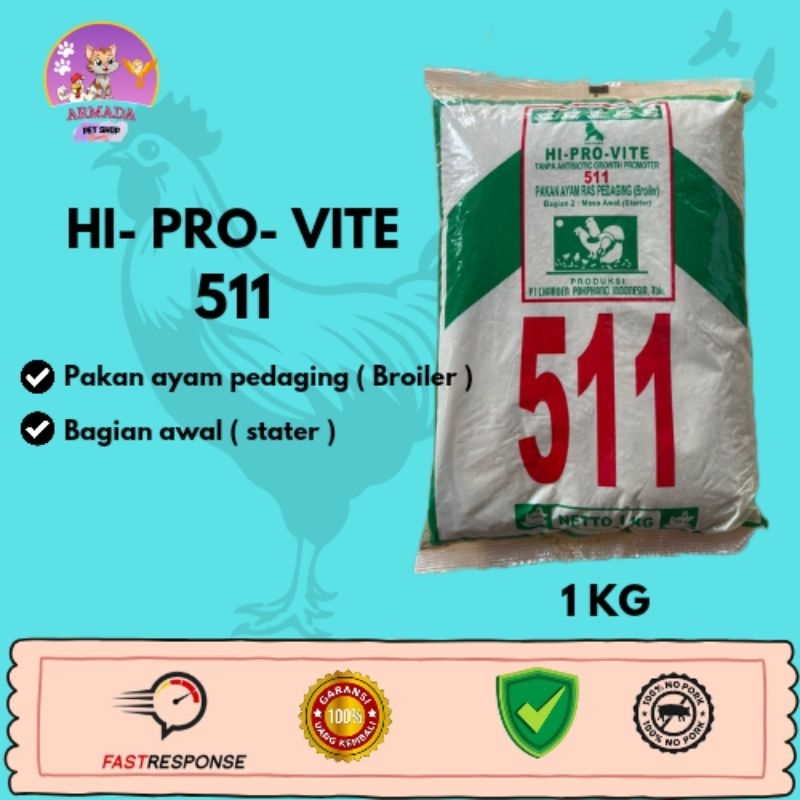 Jual Pakan Ayam CP 511 HI-PRO-VITE Kemasan pabrik 1 KG | Terlaris ...