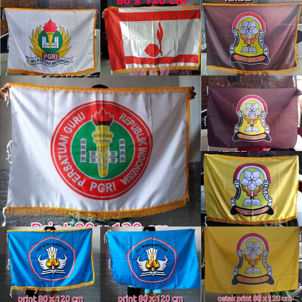 Jual bendera sekolah osis smp sma tut wuri paslibra pgri pramuka tunas ...