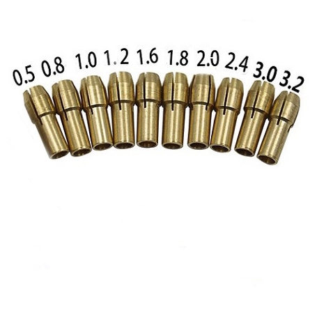 Jual Brass Collet Set Bit Chuck Mata Bor Drill Untuk Bor Mini 0.5 0.8 1 ...