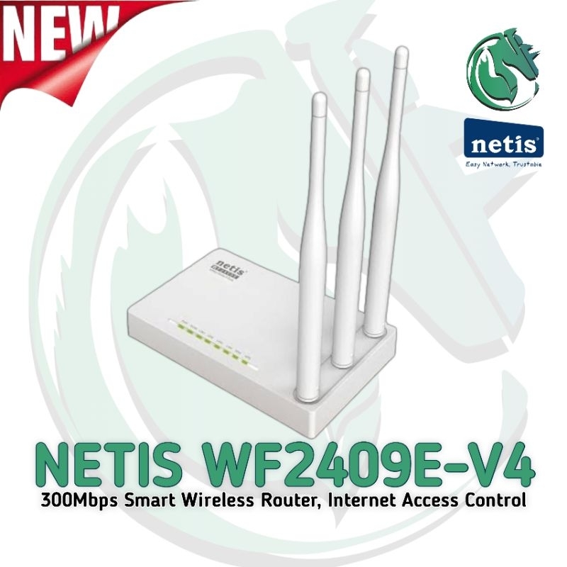 Jual NETIS WF2409E 300Mbps SMART WIRELESS ROUTER - 3 ANTENA | Shopee Indonesia