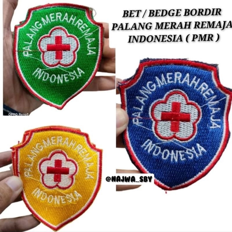 Jual BET / BADGE BORDIR LOGO PMR ( Palang Merah Remaja ) | Shopee Indonesia