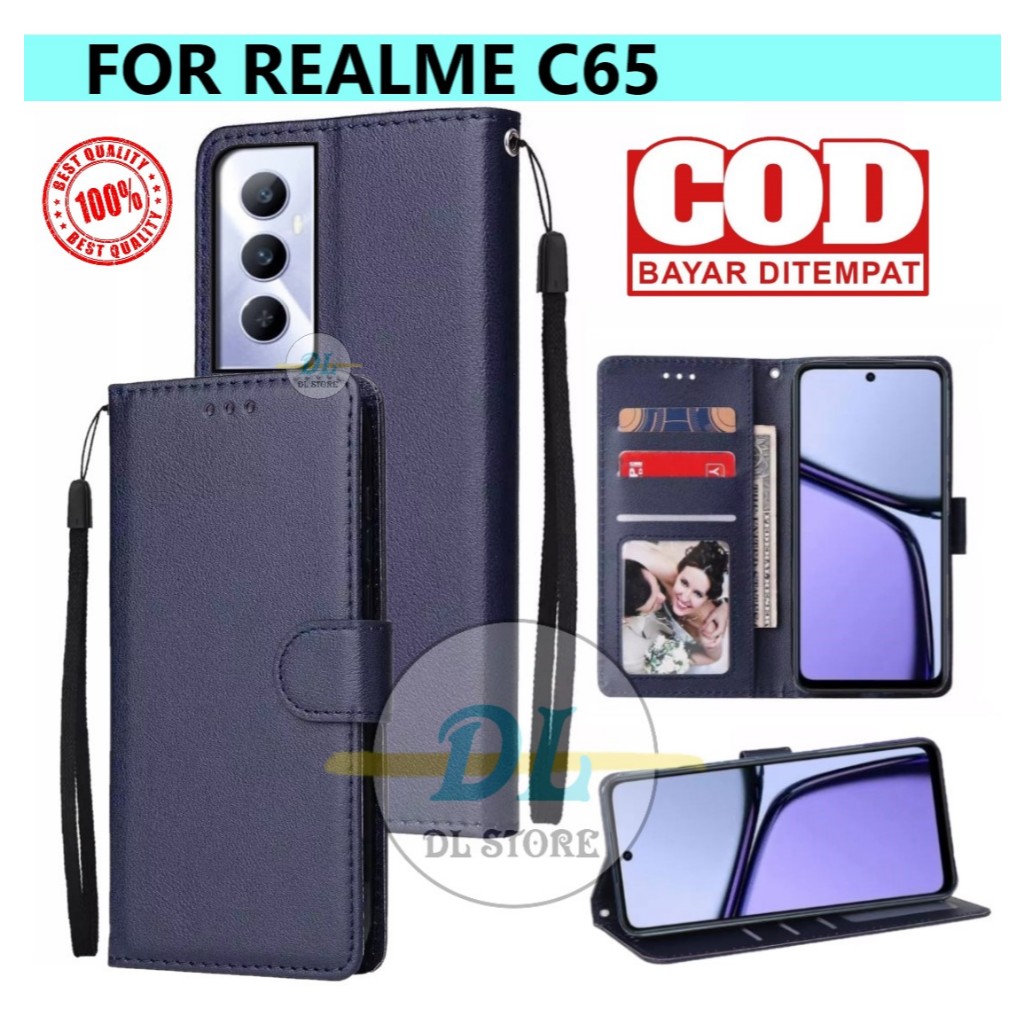 Jual FLIP CASE REALME C65 FLIP LEATHER CASE PREMIUM/CASE HP DOMPET ...