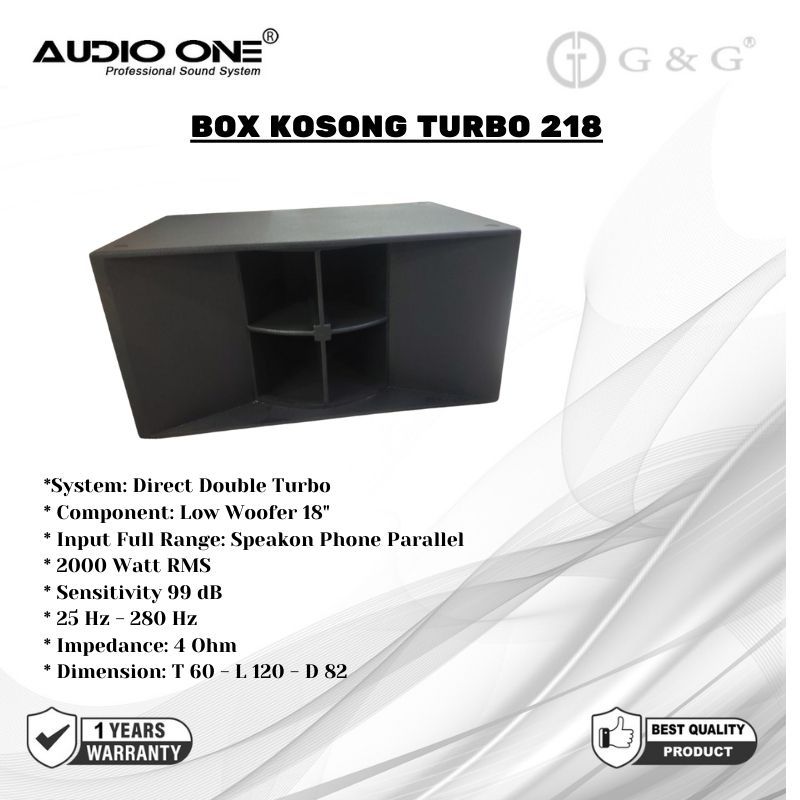 Jual Box Kosong Double Subwoofer Audio One 218 T Passive 18 Inch ...