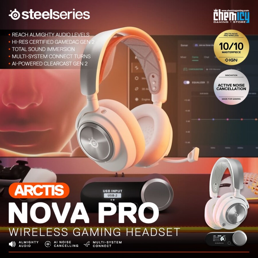 Jual Steelseries Arctis Nova Pro Wireless White with GameDAC Gen 2 Gaming Headset | Shopee Indonesia