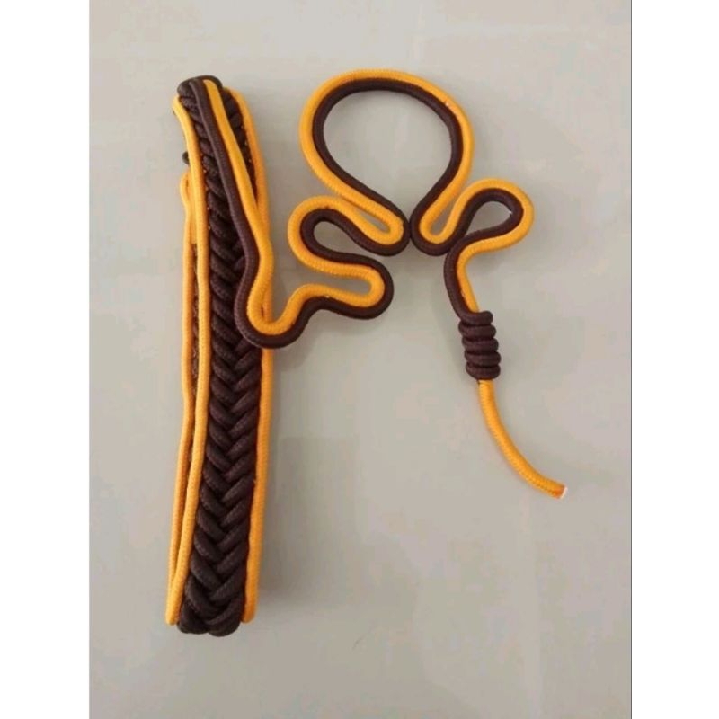Jual Tali komando pramuka tali kur sekolah taruna coklat lis kuning ...