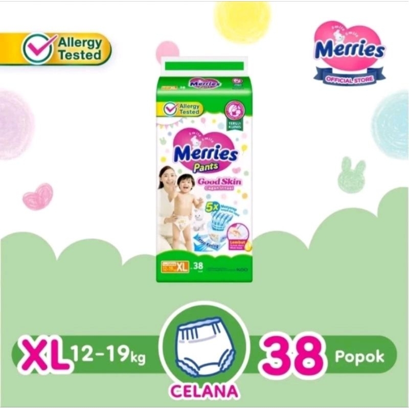 Jual MERRIES XL 38 (POPOK BAYI - KEMASAN JUMBO) | Shopee Indonesia
