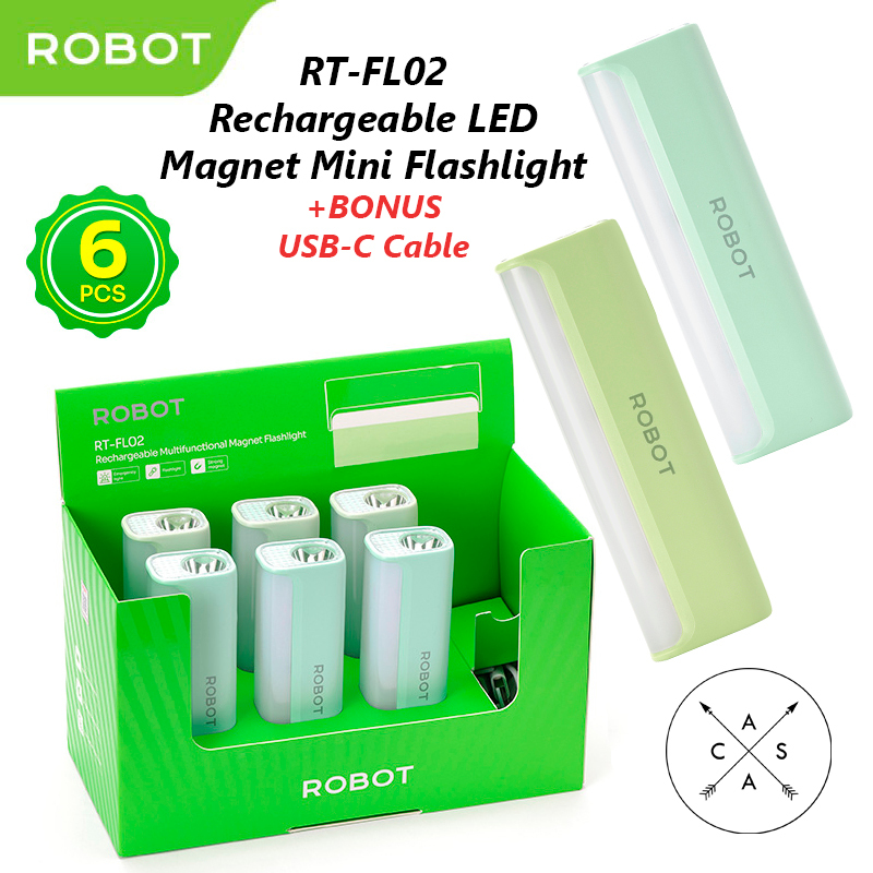 Jual Robot RT-FL02 LED Mini Flashlight Dual LED + Magnet Senter Kecil ...