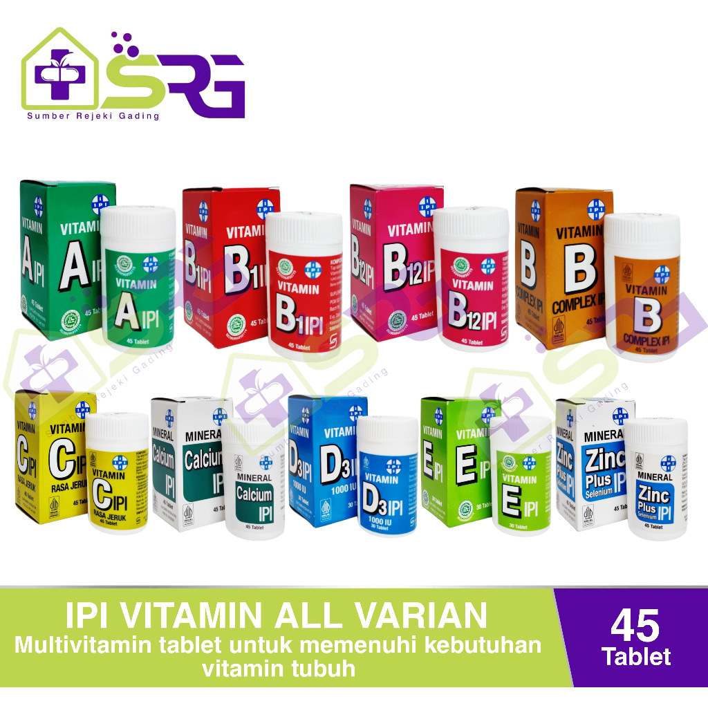 Jual Vitamin IPI - IPI All Varian - Vitamin A B complex B1 B12 C D3 E ... Jual Vitamin IPI - IPI All Varian - Vitamin A B complex B1 B12 C D3 E ...