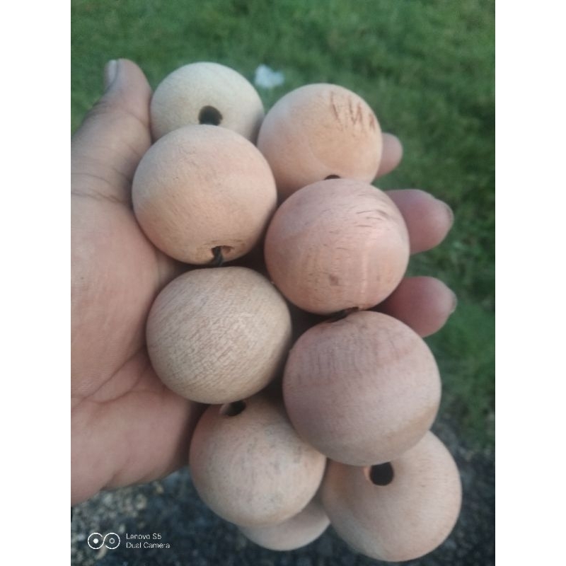 Jual paket 10 butir monte manik kayu 40 mm super jumbo bahan kerajinan ...