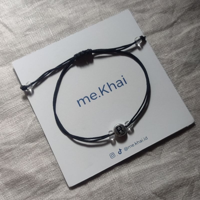 Jual Gelang Inisial Huruf | Gelang Tali Hitam | Shopee Indonesia