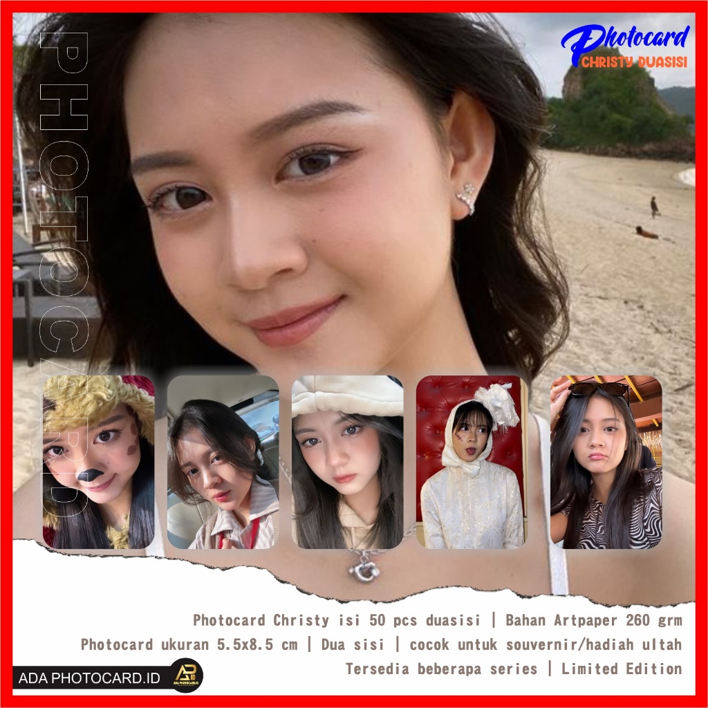 Jual Photocard Christy JKT48 2 sisi isi 50 Pcs | Bonus Stiker dan Inner Slevee | Bisa COD ...