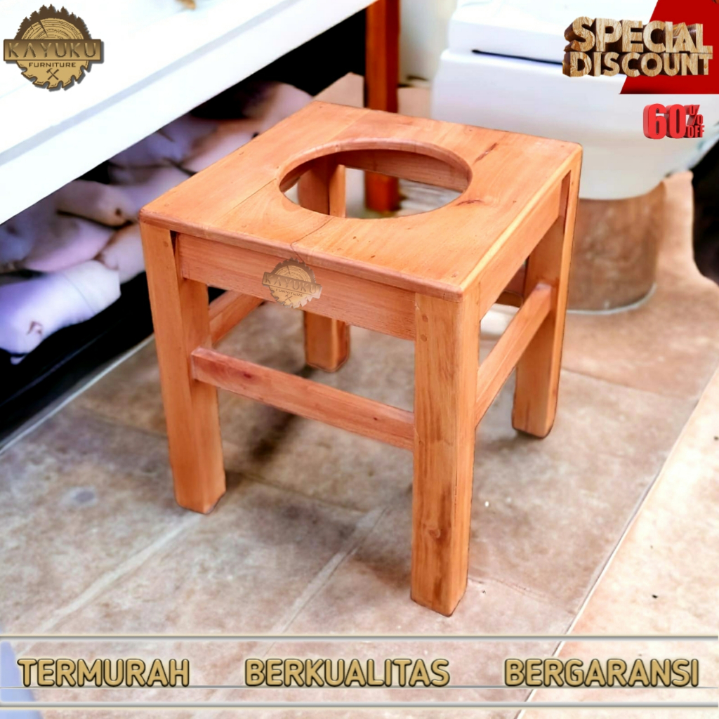 Jual TERMURAH Kursi WC Jongkok Kursi Toilet kayu Mahoni Duduk Kursi ...