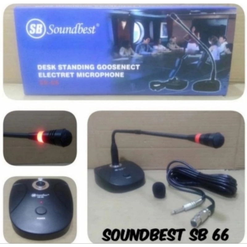 Jual Microphone Meja/Podium Soundbest SB66/Mic Kabel Mimbar Condenser ...