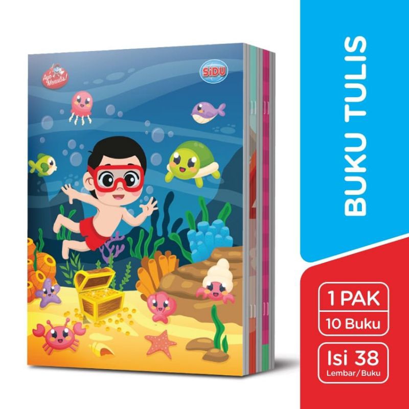Jual SIDU - Buku Tulis 38/58 Lembar 1Pack isi 10Buku | Shopee Indonesia