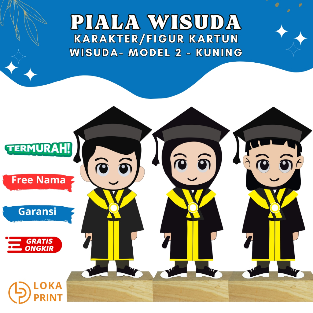 Jual Model 2 KUNING Plakat wisuda akrilik kado piala wisuda termurah ...