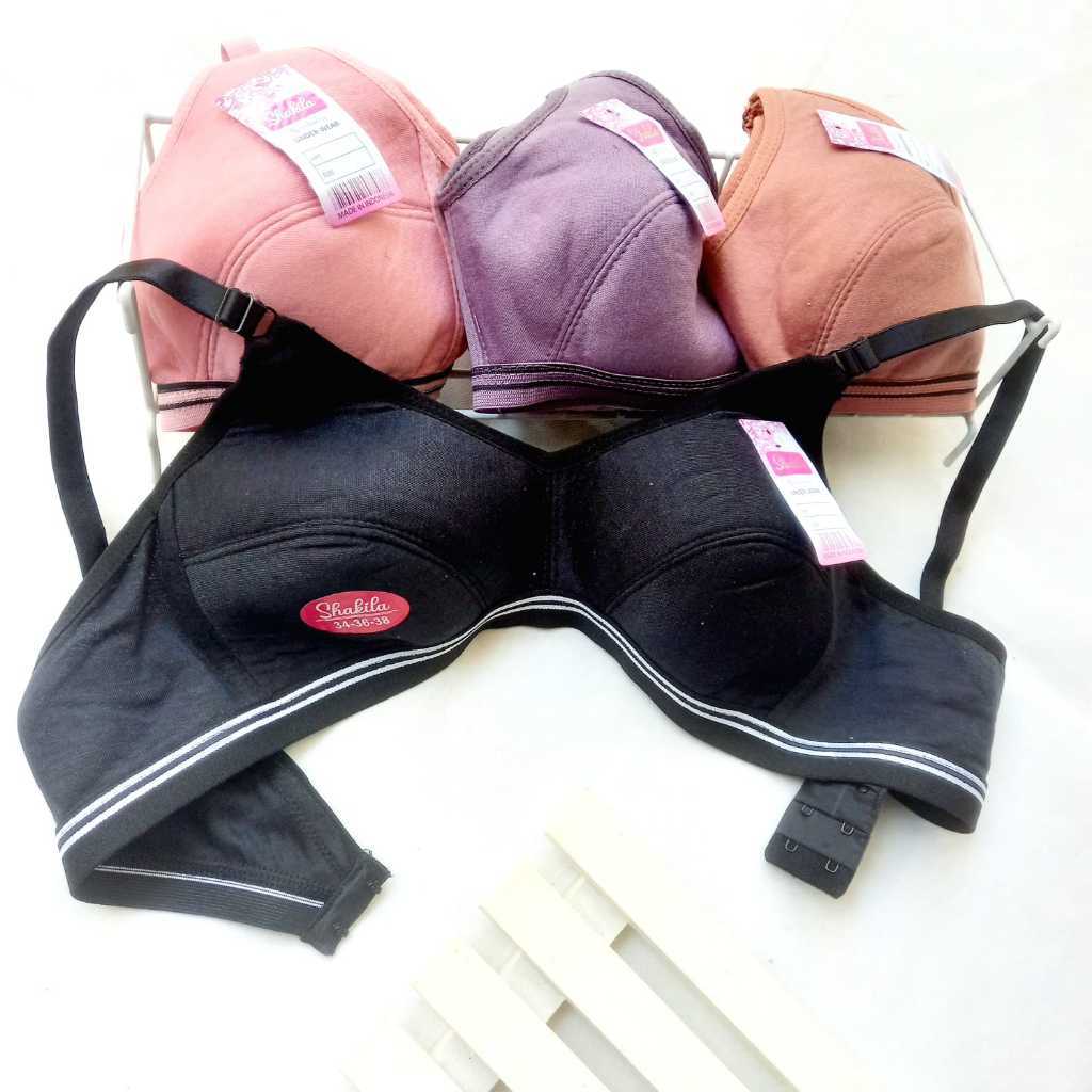 Jual Bra Wanita Sport Katun Bra BH Tanpa Kawat Non Busa Bra Remaja ...
