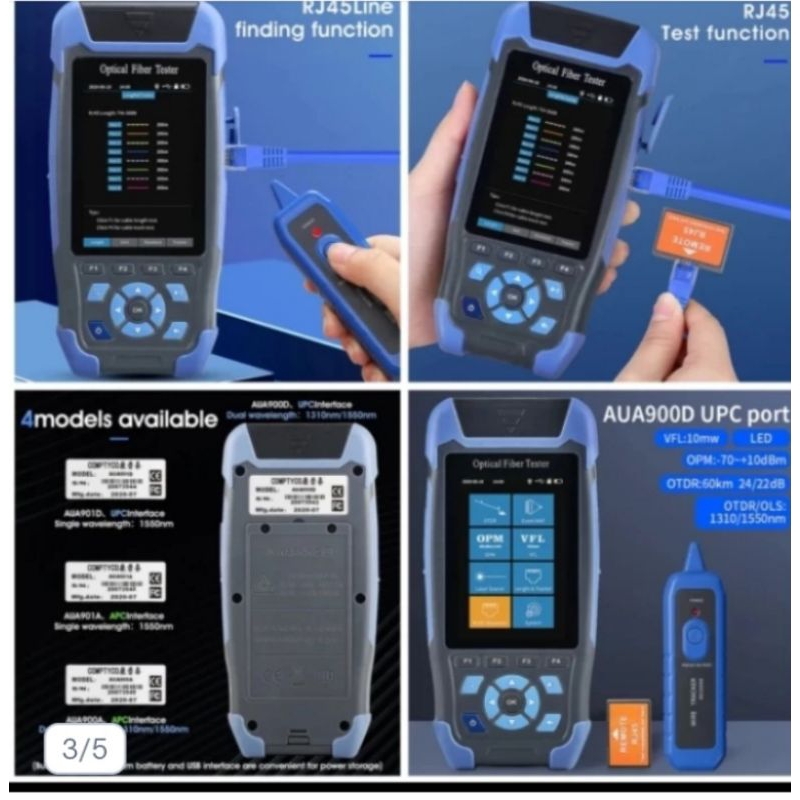 Jual mini otdr AUA-900d fiber tester optical time domain reflektometer ...