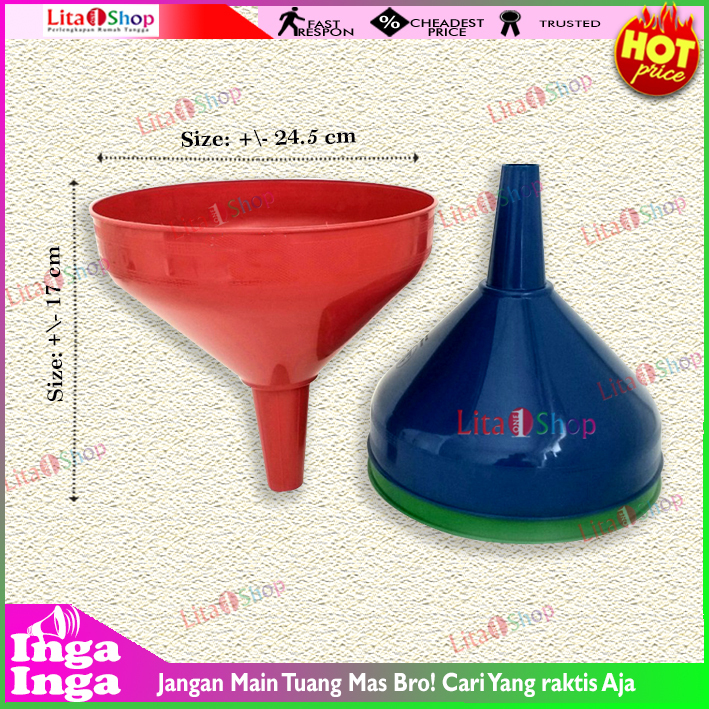 Jual corong pelastik plastik tebal ukuran besar 24CM minyak bensin air ...