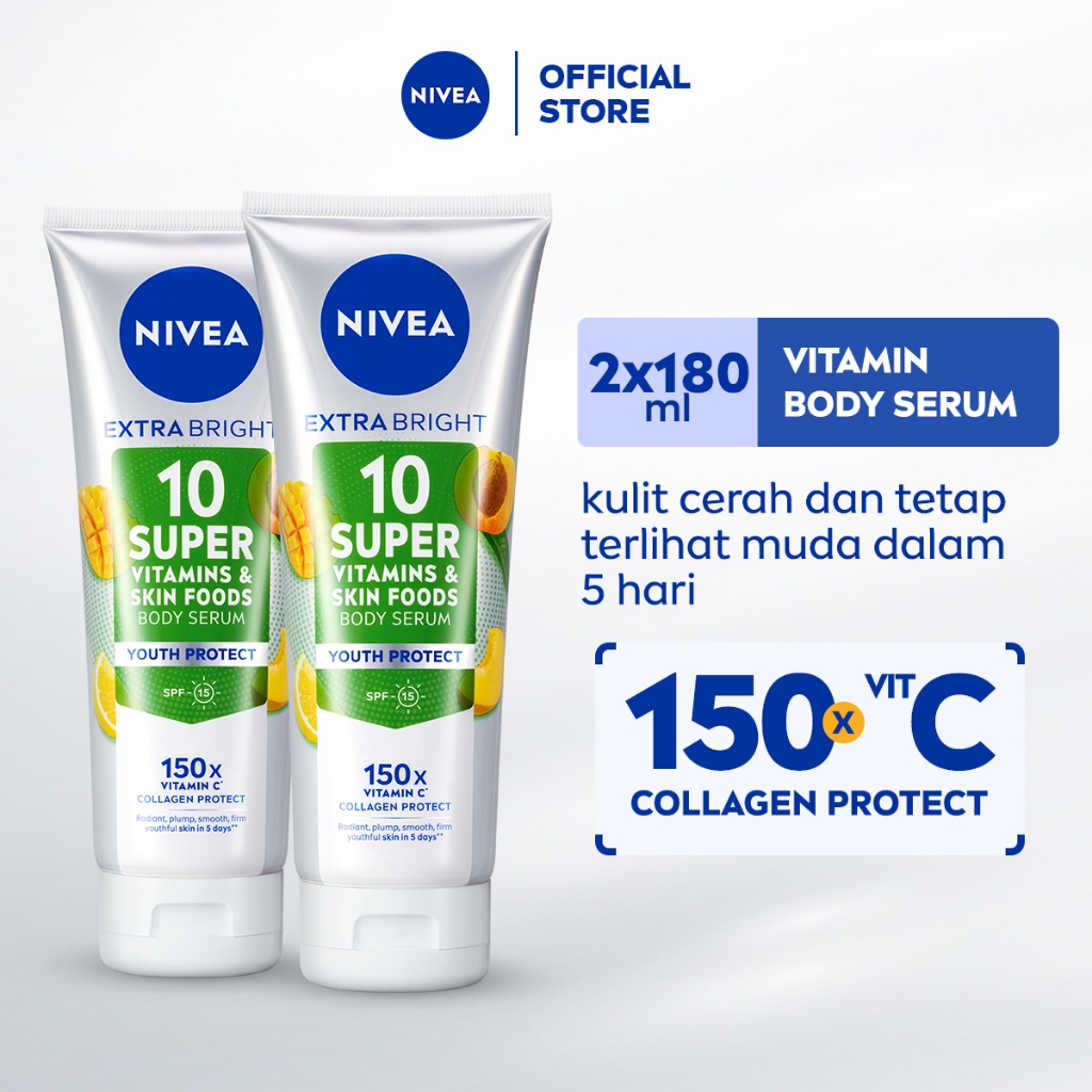 Jual NIVEA Body Serum Extra Bright 10 Super Vitamins & Skin Foods Youth ...