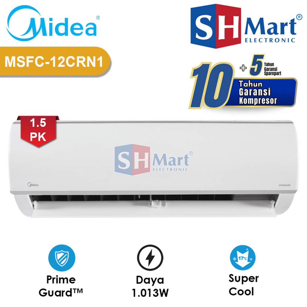 Jual AC MIDEA 1,5 PK STANDART MSFC-12CRN1 1000 WATT FREON R32 GARANSI ...