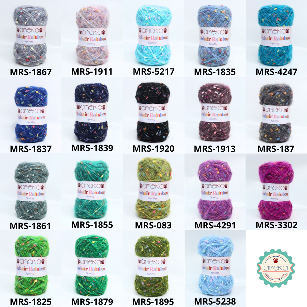 Jual KATALOG - Benang Rajut Mohair Rainbow Spotty Yarn / Bintik Warna ...