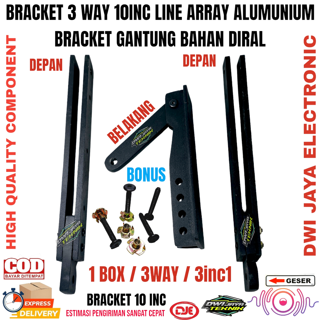 Jual Bracket 3WAY 10 inch Line Array Alumunium / Breket Gantung Bahan ...