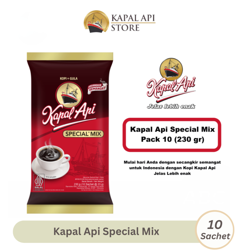 Jual Kapal Api Special Mix 23gr x 10 sachet/pack Kopi Hitam Instan ...