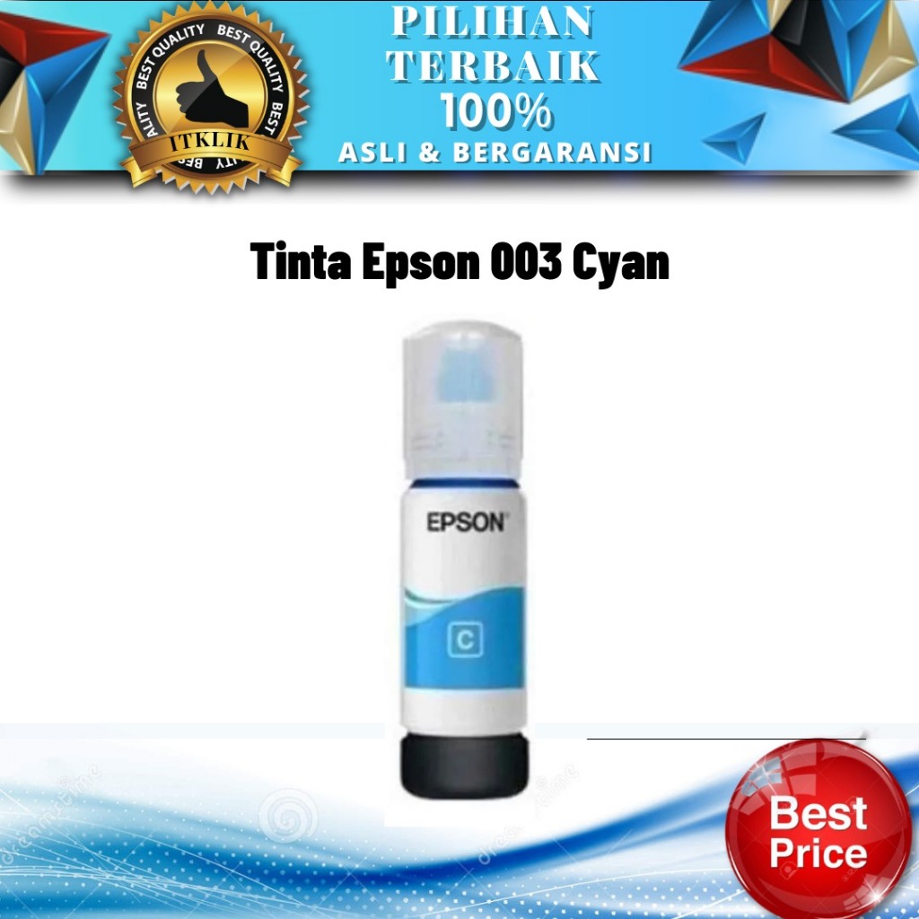 Jual Tinta Epson 003 - Cyan (C13T00V200) L1210/L3210/L1250/L3250/L5290 ...