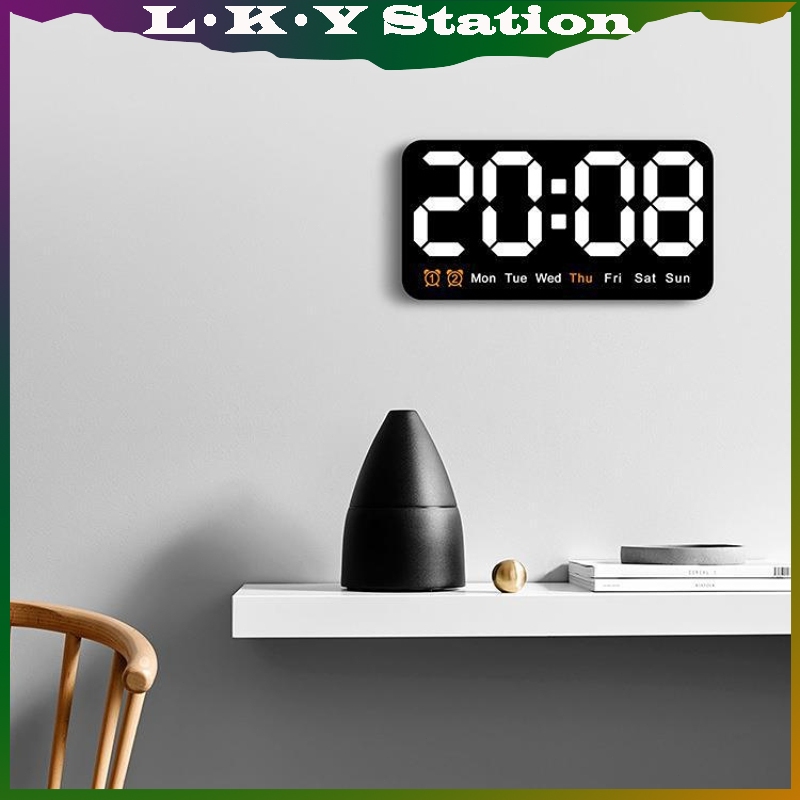 Jual Jam Meja Dinding Digital LED Clock Putih Hijau Layar LED Besar ...