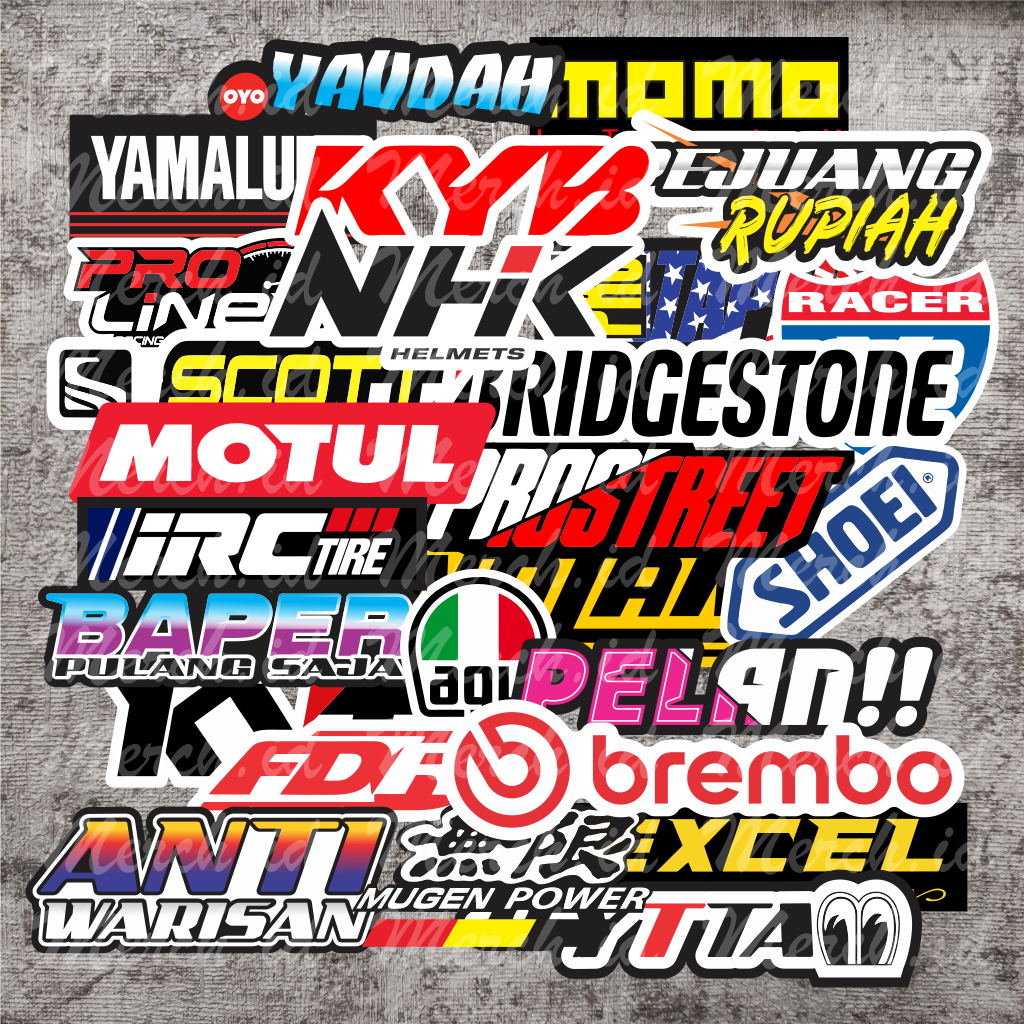 Jual Stiker Racing Sponsor racing stiker kata kata viral 20 PCS ...