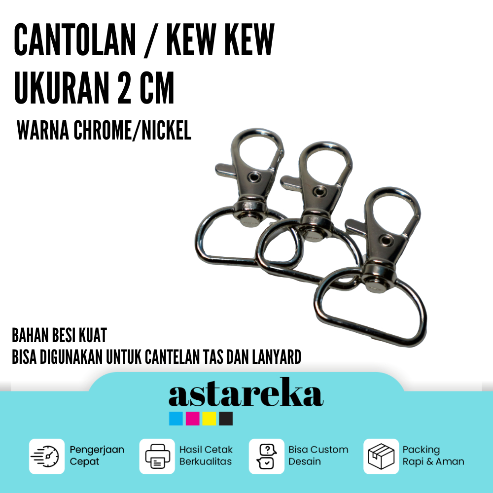 Jual KEW KEW Kait Besi Cantelan Gantungan Pengait Pita Lanyard ID Name ...