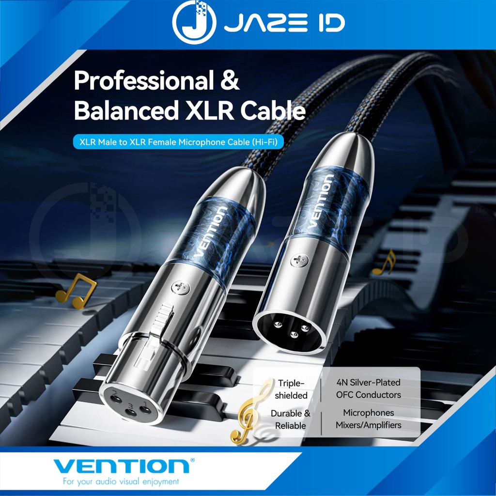 Jual Vention Kabel Aux Microphone XLR Extension Audio Male to Female ...