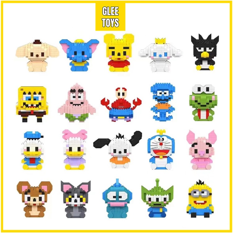 Jual GLee Mainan Balok Susun Kartun Nano Block 3D Puzzle DIY Bricks ...