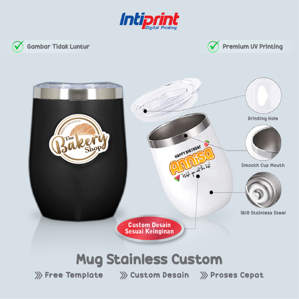 Jual Mug Gelas Custom Print UV Desain / Mug Stainless Steel 350 ML ...