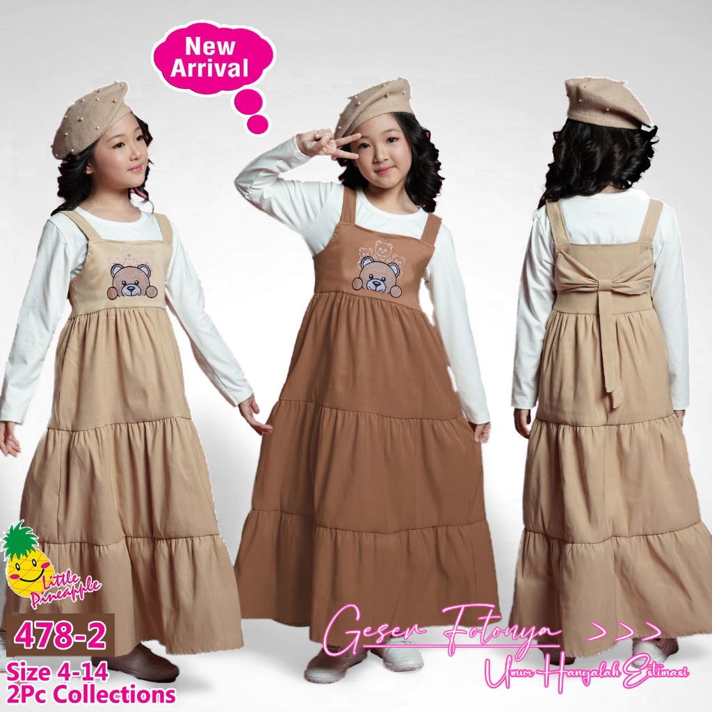 Jual Setelan Gamis Overall Anak Perempuan Lucu 4-9 Tahun / Setelan ...