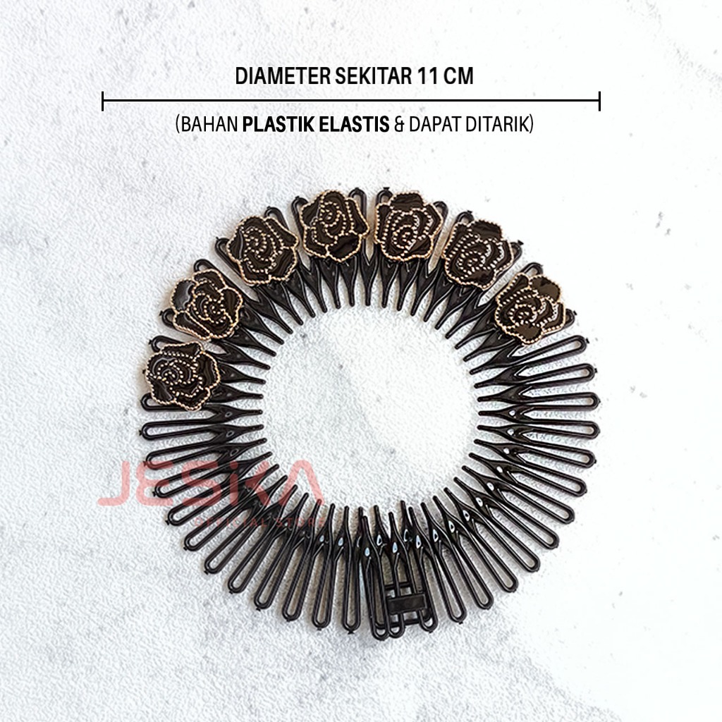 Jual Bando plastik sisir rambut jepit simple fleksibel elastis ...