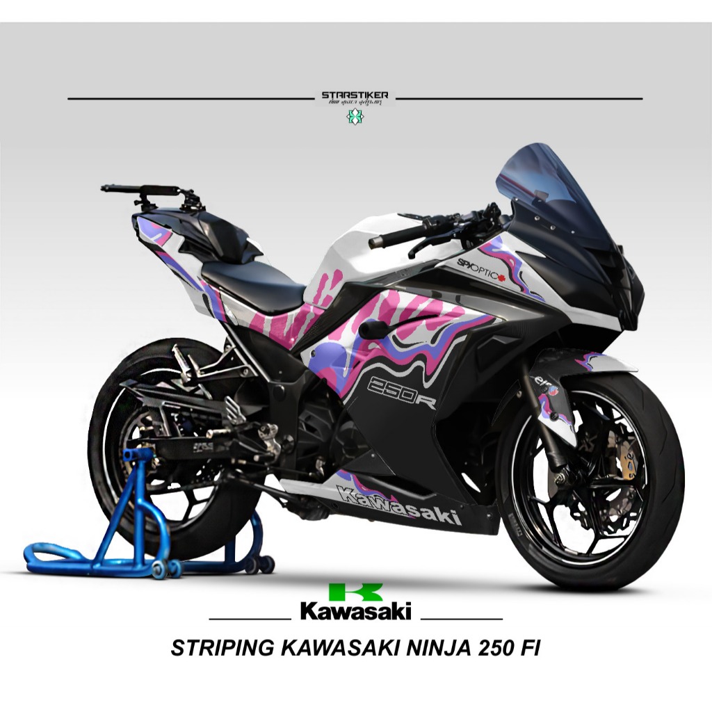 Jual Striping Semifull Ninja 250 Fi Motif CO 18 / Sticker / Stock ...