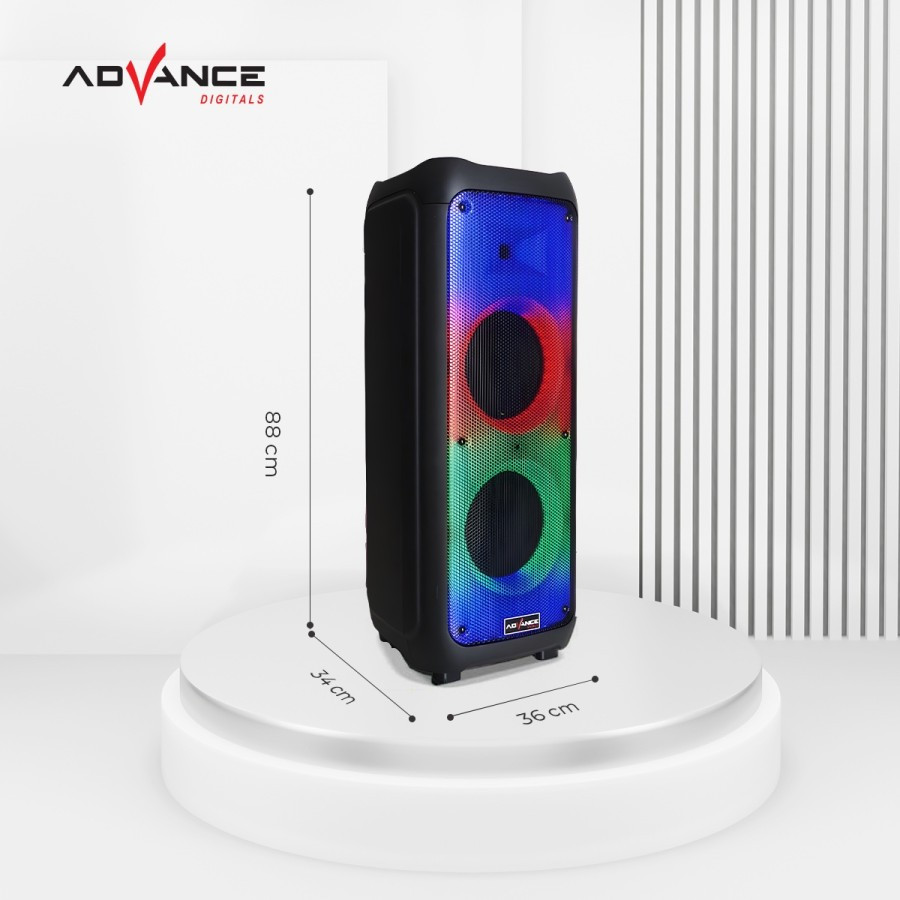 Jual Speaker Portable Advance KK1000 KK 1000 Remote 2 Mic Wireless ...