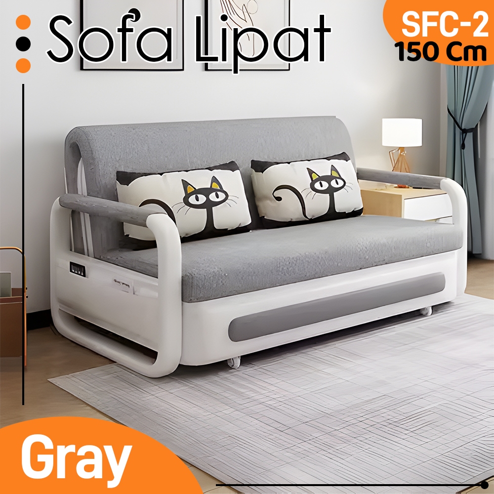 Jual Sofa bed Sofa tidur Minimalis Ukuran 150CM Kursi Lipat Tebal Sofabed SFC-1 dan 2 QUEENSHOP ...