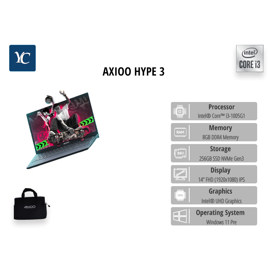 Jual Axioo Mybook Hype 3 I3 1005G1 RAM8GB SSD256GB Win 11 PRE F H D IPS ...