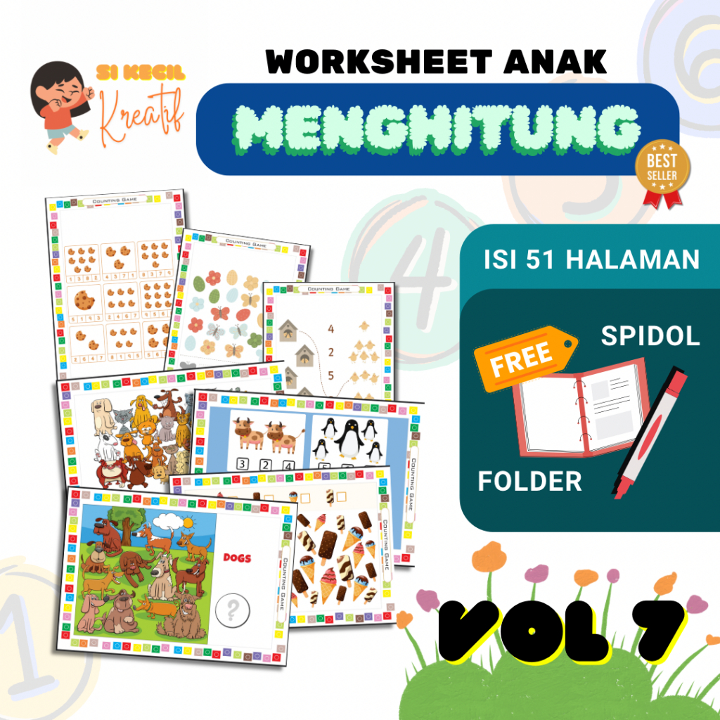 Jual Volume 7 - Menghitung - WORKSHEET BUKU BELAJAR AKTIFITAS DAN ...