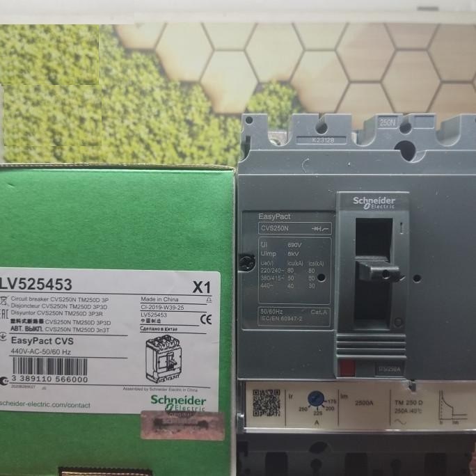 Jual MCCB Breaker Schneider CVS250N 3P 250a LV525453 50ka 3Phase 3Pole ...