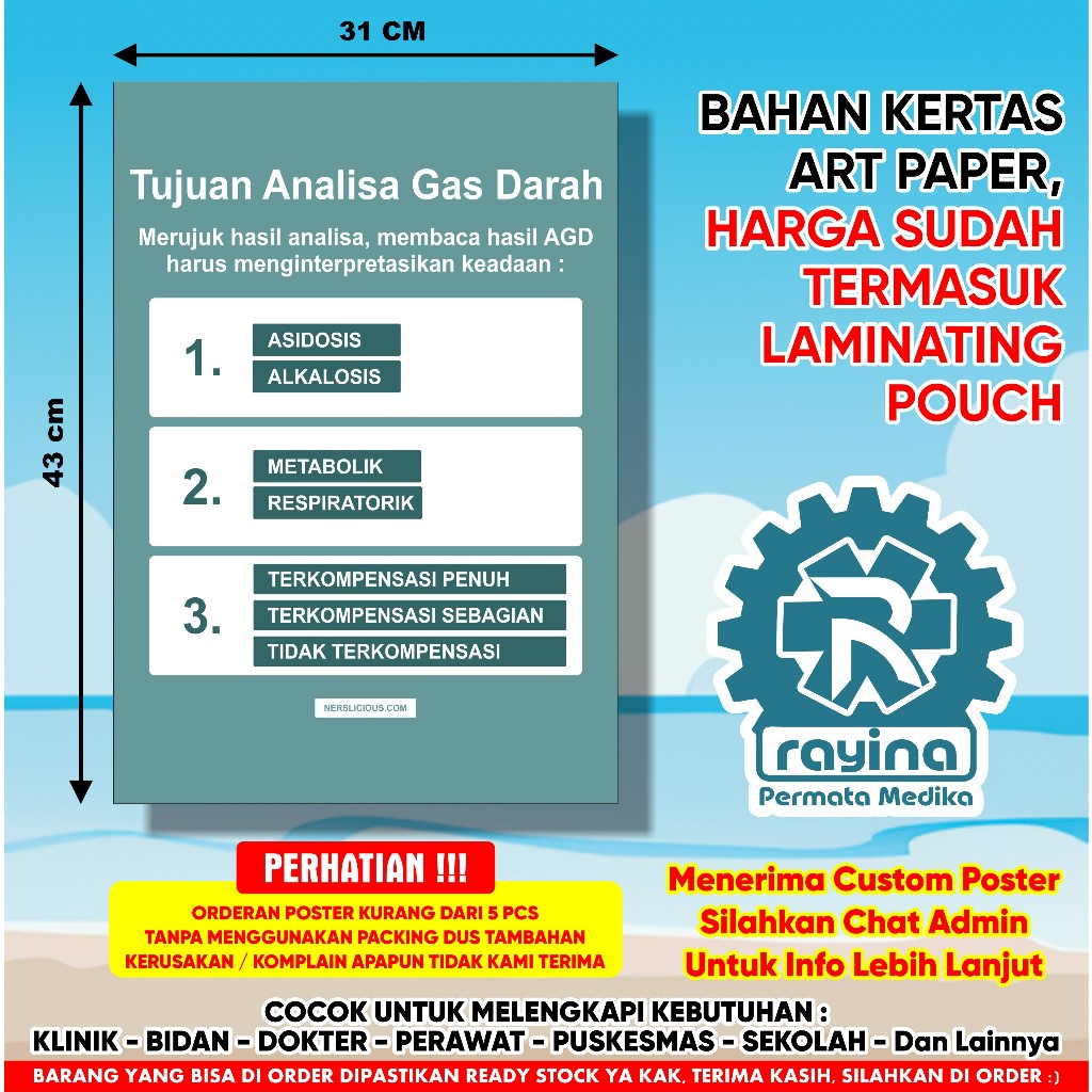 Jual Poster Tujuan Analisa Gas Darah | Shopee Indonesia