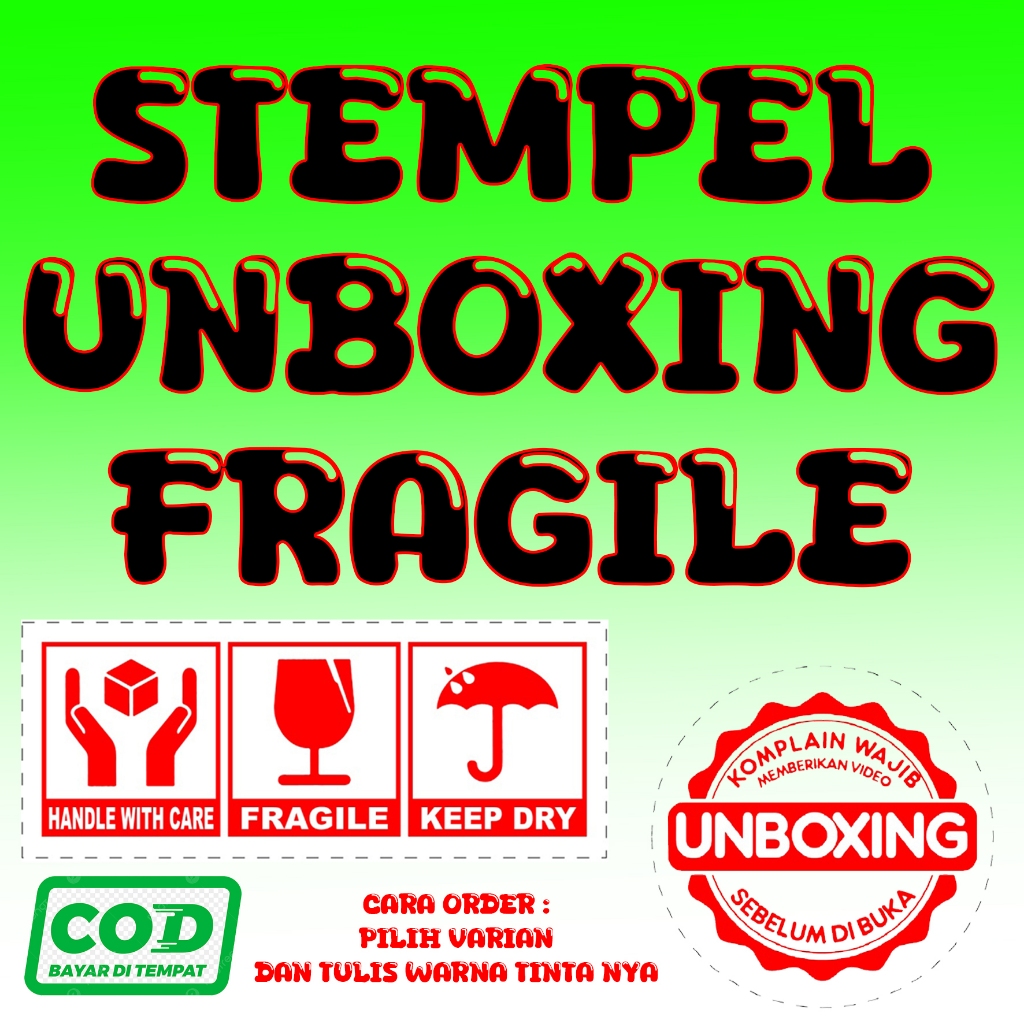 Jual STEMPEL UNBOXING / FRAGILE | Shopee Indonesia
