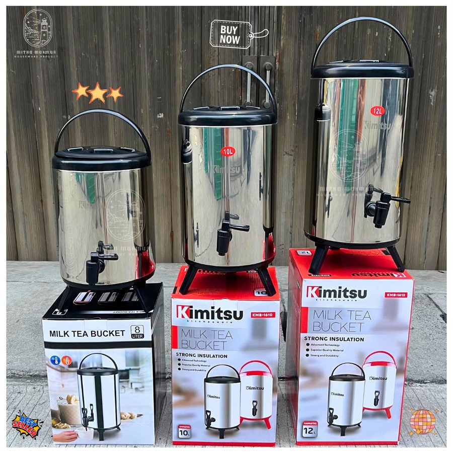Jual Milk Tea Bucket Suhu Tahan Lama Stainless Kimitsu 8 LITER / 10 ...