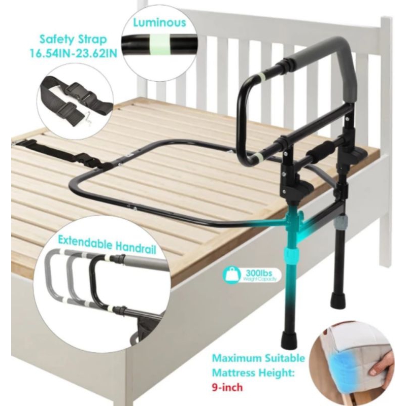 Jual Bed Rails for Elderly Adults, Foldable Bed Side Rails for Seniors ...