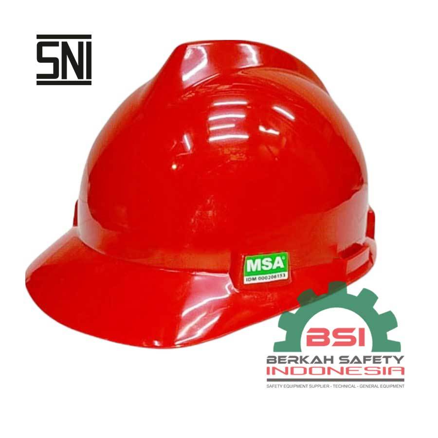Jual HELM PROYEK MSA LOKAL SNI + SARANG BIASA WARNA MERAH | HELM SAFETY ...